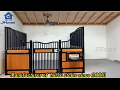 Fully Welded Steel Horse Stables , Bamboo / Pine Infill Galvanized Horse Stalls