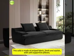 China OEM Oversized Fabric Black Microfiber Couch Vacuum Packed 3 Seater for sale