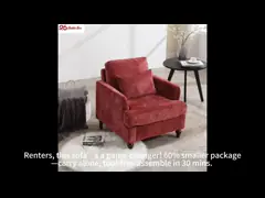 China Single Seat Tufted Linen Couch Tufted Upholstered Sofa Small Space Furniture for sale