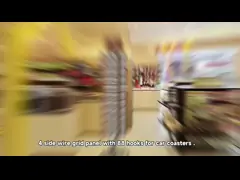 Supermarket Rotating 88-Hooks Metal Grid Panel Car Coaster Display Stand Rack with Movable Wheels