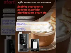 Commercial Fresh Milk Coffee Vending Machine with 15.6inch Touch Screen