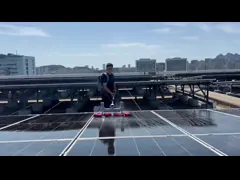 China Carbon Fiber Rod Solar Panel System Cleaning Brushes Double Disc Powered Brush Systems for sale