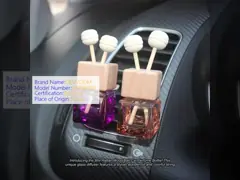 8ml Unique Rattan Wood Ball Car Perfume Bottle Personal Auto Decoration Accessories Glass
