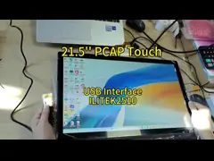 Cina 21.5 Inch 16:9 Multi Touch PCAP Screen Con Tempo di Risposta 10ms Tempered Glass Cover Lens in vendita
