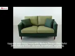 109 Modern Design Linen Fabric Upholstered Cushion Sofa Sets Living Room Furniture