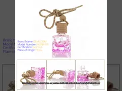 6ml Square Glass Car Perfume Bottle with Vent Clip