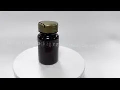 China 20ml Food-Grade Plastic Medicine Bottle with Dark Brown Body and Gold Cap - 2.4cm Width for sale