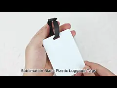 Etiquetas de equipaje de sublimación en blanco Impresión personalizada de doble cara PBT Etiqueta de equipaje de sublimación de plástico