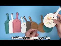 China Custom Blank Sublimation Luggage Labels Travel Name Tag Double Sided Printing PU Leather Sublimation Luggage Tags for sale