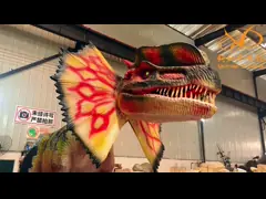 China Large Size Sliding Animatronic Dilophosaurus Dinosaur Model For Theme Park And Theme Events for sale