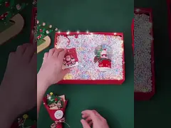 China Festive Red Bow Gift Box Set Premium Christmas Wedding Packaging Gold Star Embellishments Green Satin Ribbons for sale