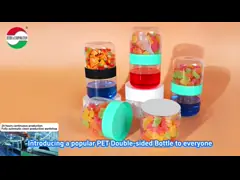 250ml 300ml 350ml 400ml Food Grade Double Sides PET Plastic Bottle for Soft Candy Cookie Dried Fruit Nut Snack Storage