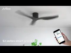 Sleek Black 52-Inch Modern 3-Blade Ceiling Fan with DC Motor
