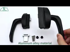 China Square Pressed Door And Window Handle Custom Zinc Handle Aluminum Seat Black for sale