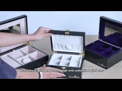 China Handmade PU Leather Jewelry Packaging Box with Custom Logo - Multi-Functional Storage for Rings, Necklaces & Earrings for sale