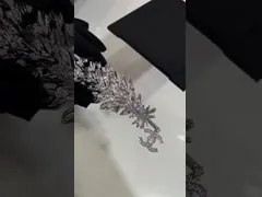 China Luxury Diamond Brooch with Double C Pendant and Feather Design Fully Set with Swarovsk* Diamonds for sale