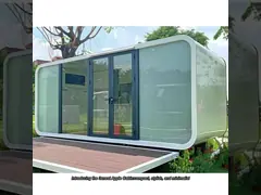 Apple Capsule House 6m x 3.3m x 3m with Solar Power and WiFi
