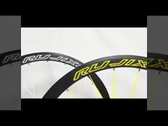 China 700C Yellow Logo Road Bike Wheelset 144Rings Disc Brake Six-Claw Knife Ring Wind-Breaking Flat Spokes Aluminum Alloy 700C for sale