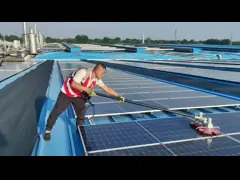 China Dual Disc Solar Module Cleaning Wiper Battery Powered Maintaining Solar Panels 7.5 Meters for sale