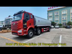 China FAW New Manual Fuel Refueling Truck 18CBM Construction Site LPG Tanker Vehicle 6x2 Middle Size Edible Oil Transporter for Oil for sale