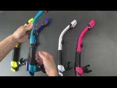 China Full Dry Scuba Diving Snorkel Double Drain Valves For Swimming Dry Snorkel Set for sale
