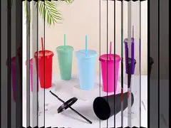 China New Export Straw Cups Large-capacity Frosted Texture Drinking Cups Tea Bar And Catering Supply Portable Cups Factory Wholesale for sale