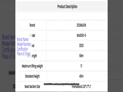 China High Adaptability Zoomlion Wa5610-6 Tower Crane Machinery for Mega-Scale Construction Projects for sale