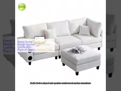 China Convertible Sectional Couch Sofa, 3 Seat L Shaped Couch Linen Fabric Small Couches for Living Room, Apartment and Small Space for sale