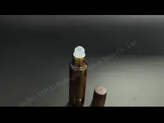 China Amber Glass Roll-On Bottles 10ml 20ml 30ml 50ml with 360° Ball for Essential Oils & Personal Care for sale