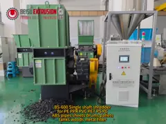 BEISU single shaft shredder for PE PPR PVC SPC WPC PET PS PC ABS Pipe sheets drums pallets tanks woo