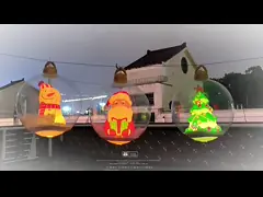 China 24-inch inflatable Christmas ball, Christmas inflatable LED light ball, Santa Claus, snowman festival elements for sale