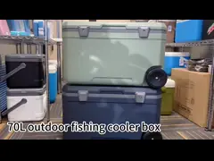70L Outdoor Plastic Insulated Ice Cooler Box 63x34x34.5cm