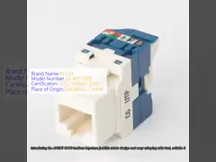 Jack RJ45 Keystone sem ferramentas e giratório com rotação de 180 graus para cabos CAT6 e dados de alta velocidade