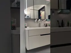 China Modern Classic Stainless Steel Bathroom Vanity With Smart Accessories And Floating Design for sale