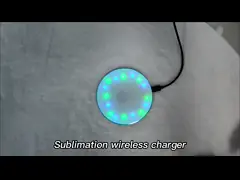 中国 カスタムロゴ ポータブル 15W 昇華型マグネット式ワイヤレス電話充電器、印刷可能なガラスインサート付き 販売のため