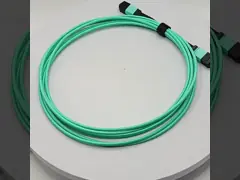 MPO Fiber Optic Patch Cord With 8 Core OM4 Multimode Fiber 0.25dB Insertion Loss