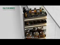 3-Tier Spice Bottle Rack Pull out Basket Side Sliding Seasoning Organizer