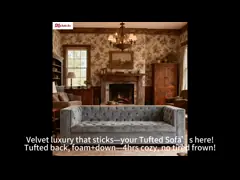 412Luxury Design Velvet Tufted Upholstered Sofa Sets for Hotel Lobby Use