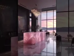 China Sleek Luxury Bar Nighttime Glowing Focal Point Transparent Resin Island Square Table Perfect for Hotels & Office Bar Hotel Restaurant for sale