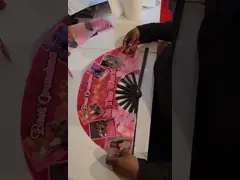 13インチ シルバーグリッター ブランクポリエステル 昇華型折りたたみ扇子