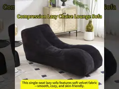 China Single Velvet Compressed Sofa Fabric Corner Lounge Chair Bedroom Furniture for sale