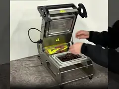 China Manual Package Machine Mini Sealer Plastic Material Tray Sealing Machine  Desktop Circle-cut Fast Food Tray Sealing Machine for sale