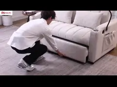 China Modern Fabric Pull Out Sofa Bed with USB Charging Port & Cup Holder Saving-Sapce 2 Seater Sofa Convertible Sleeping Folding Sofa Bed for sale