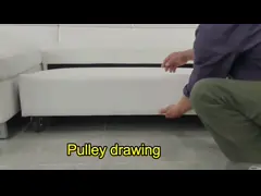 China Modern PU Leather L-Shape Corner Sofa For Living Room Furniture Convertible Sleeping Pull Out Sofa Bed With Adjustable Headrest for sale