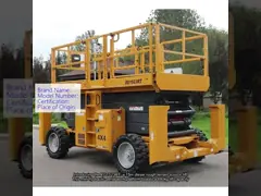 China Construction Equipment 15m Diesel Rough Terrain Lifting Platform Xg1523rt Mini Hydraulic Aerial Work Platform Mobile Scissor Lift Table Platform for Sale for sale