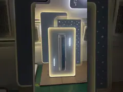 Square LED Bathroom Mirror Light Time Temperature Function