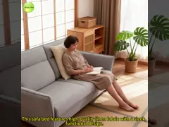 China Stylish Linen Fabric Sofa Bed For Living Room Saving-Space 2 Seater Sofa Convertible Sleeping Foldable Sofa Bed With Mattress for sale