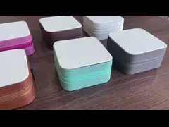 Revestimiento por sublimación portátil de cuero con cremallera de lujo personalizado caja de viaje de joyas para collar anillo de oreja