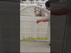 China 80mm UPVC Single Double Glass Sliding Window with Screen Net and Crescent Lock PVC Sliding Windows for sale