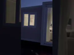 37 metri quadrati di superficie calpestabile e in casa container ad ala doppia espandibile con bagno con separazione tra zona umida e zona asciutta